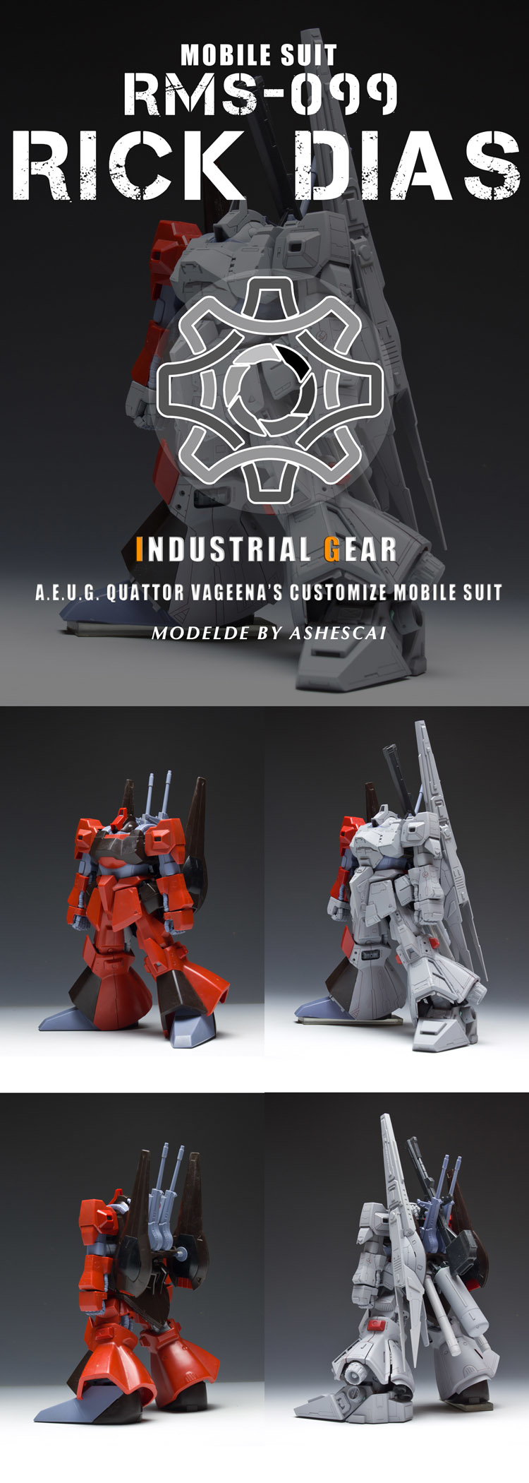 Unpainted and unassembled 1/100 Rick-Dias ver. Industr