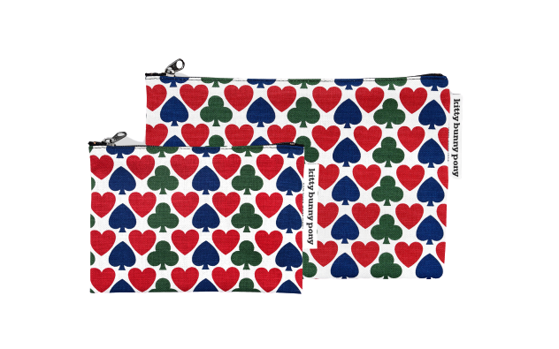 Kbp Alice Color Pouch（彩色撲克圖案）一套（中、小型各一個）