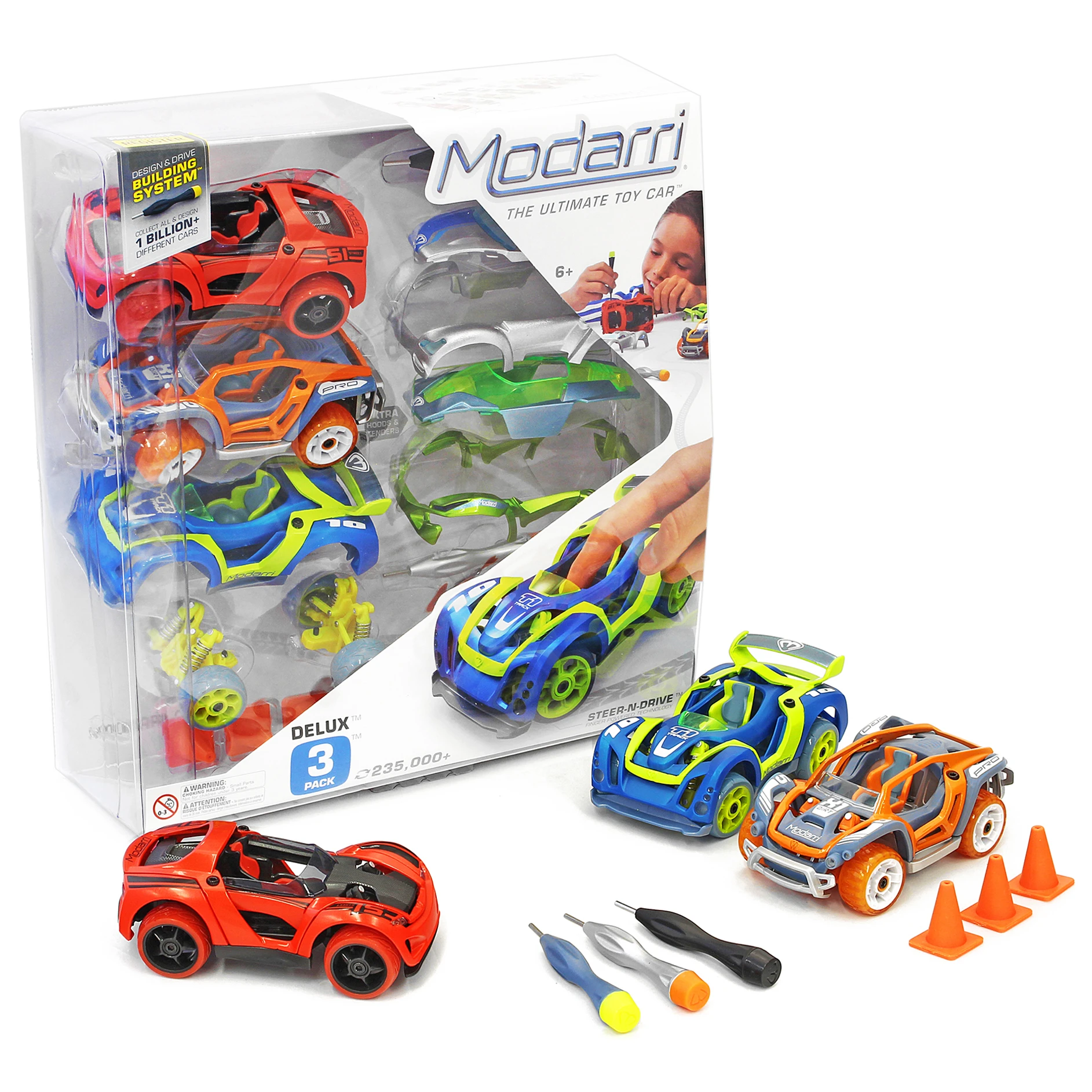 Modarri 益智組合拼裝玩具車(豪華3入版)