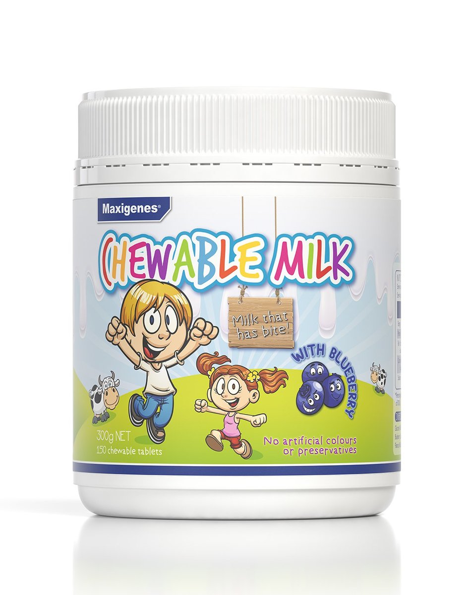 Maxigenes Chewable Milk with Blueberry 藍莓味咀嚼奶片 護眼補鈣 150