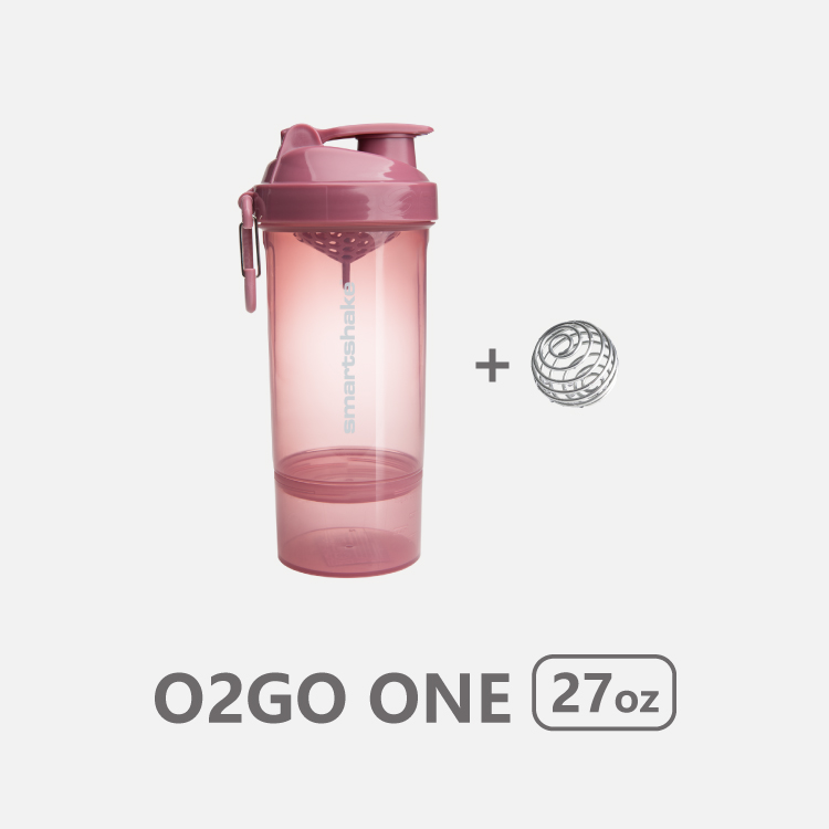 【Smartshake™】O2GO ONE｜27OZ｜層盒搖搖杯｜玫瑰粉｜附316不鏽鋼球