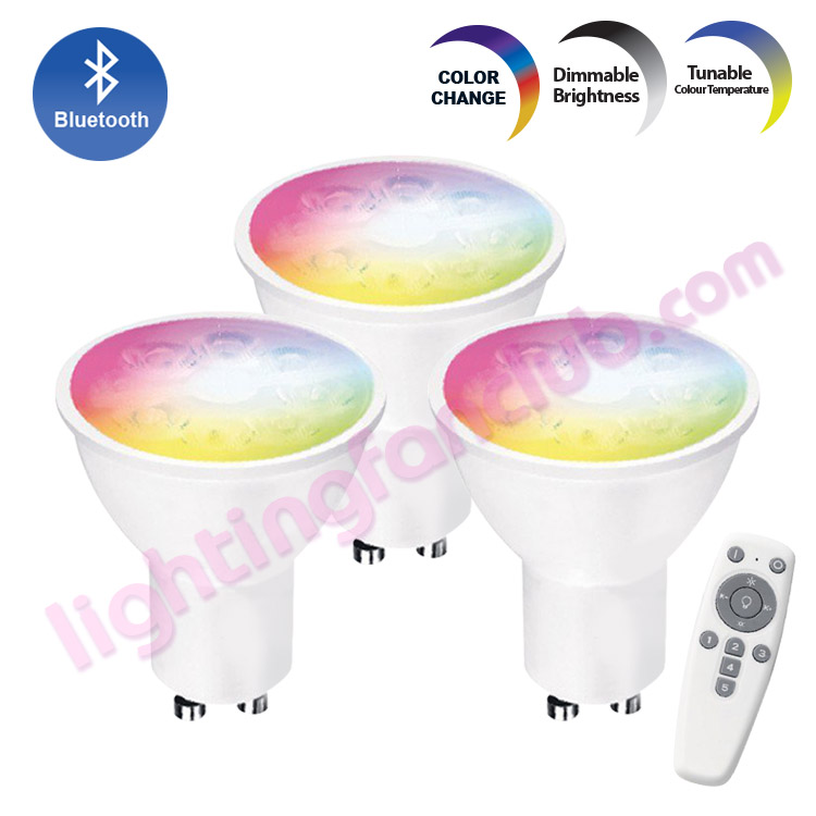 LED GU10 藍芽智能燈泡連遙控器組合 ( 彩光 ) AU-PGU-UK-001