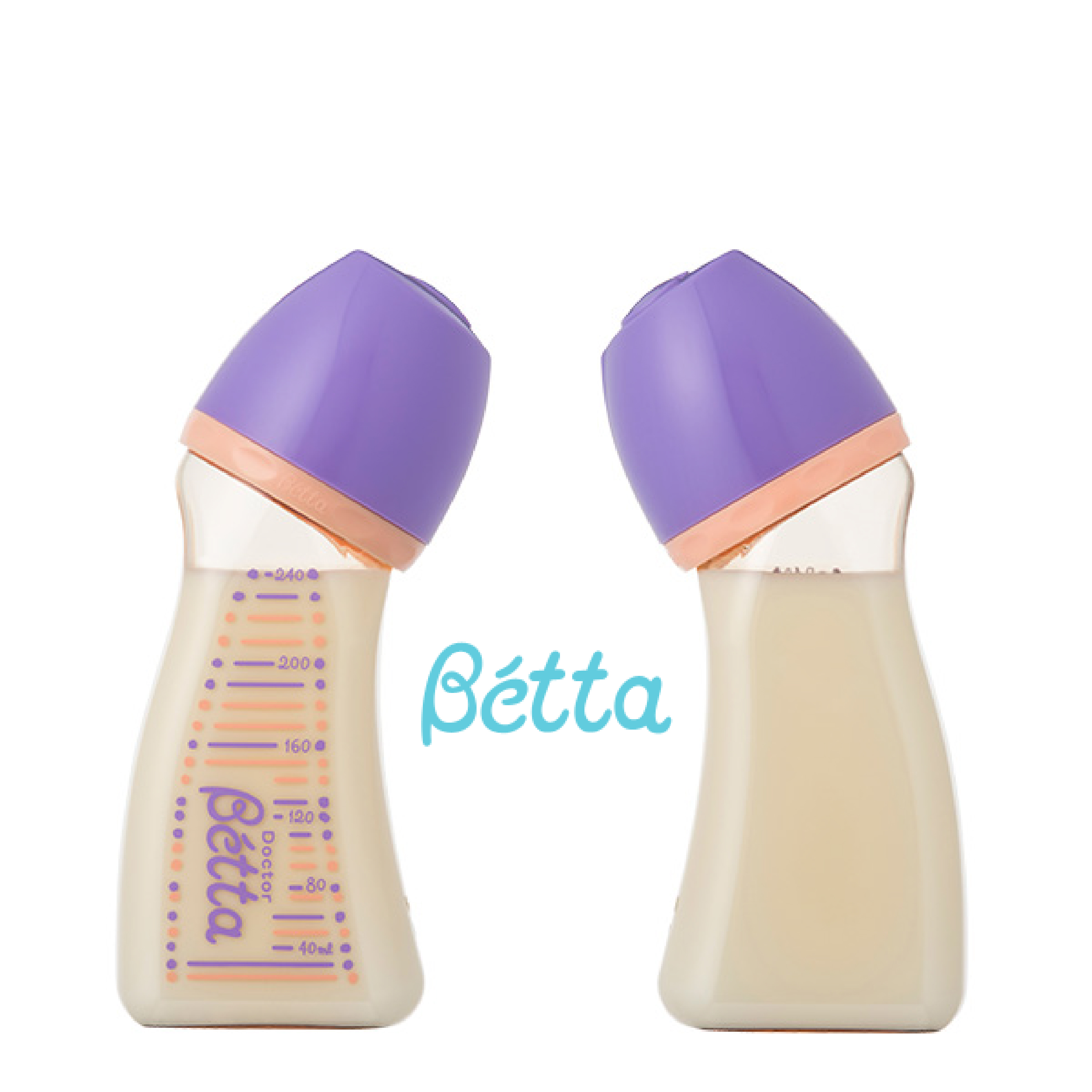 日本 Dr. Betta奶瓶 Brain 寬口奶瓶WS2-240ml（葡萄紫）