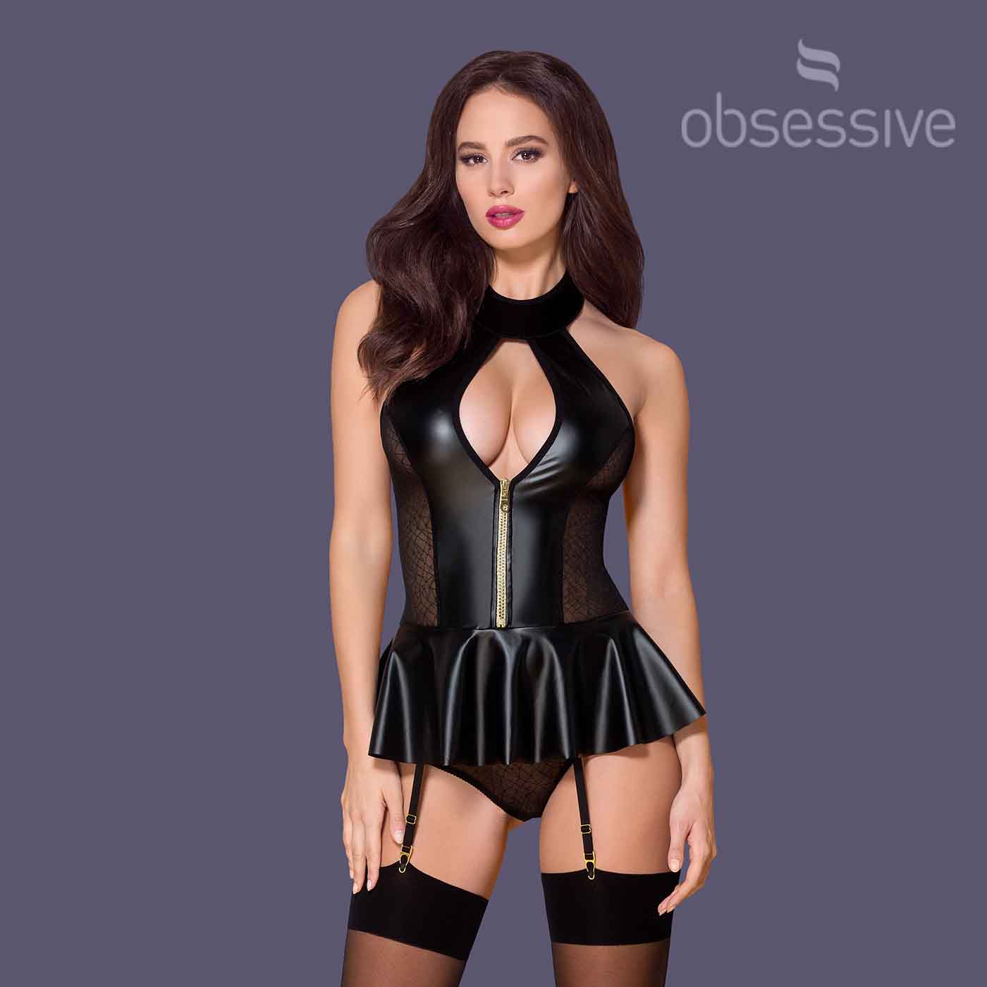 Obsessive勾走你心SM馬甲套裝 | SM誘惑服裝 | 黑色緊身皮衣 - sFun HK