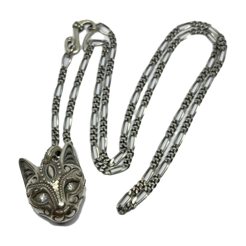 BIG BLACK MARIA SIGNATURE CAT PENDANT SET-SILVER