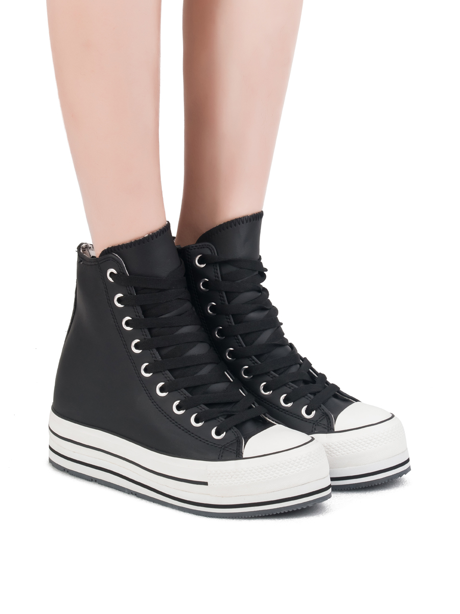Plain Leather Super High Top