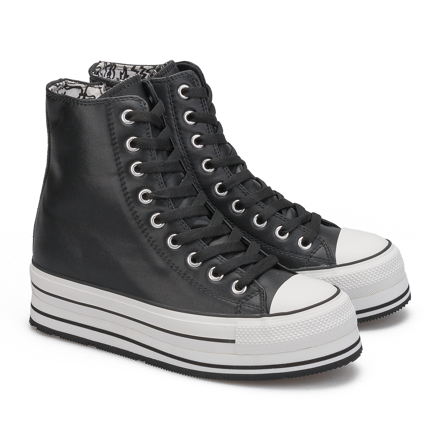 Plain Leather Super High Top