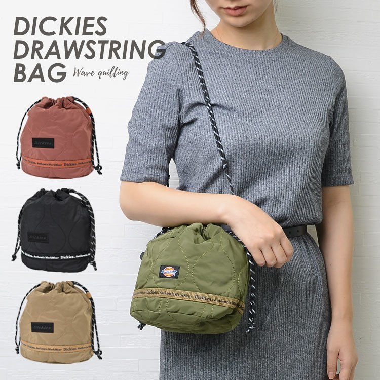 日本【Dickies】WAVE QUILTING DRAWSTRING BAG