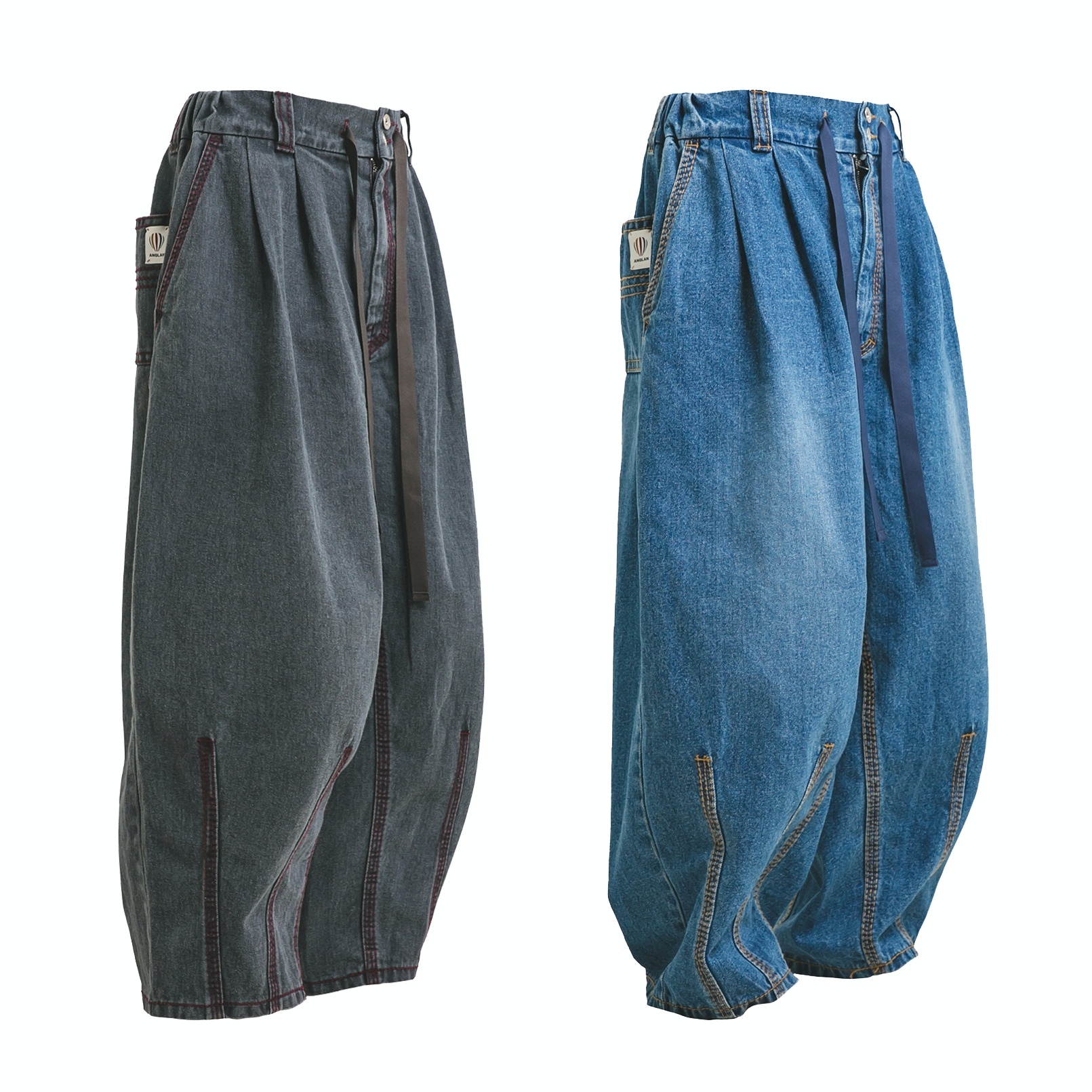 ANGLAN Big Stitch Denim Balloon Pants
