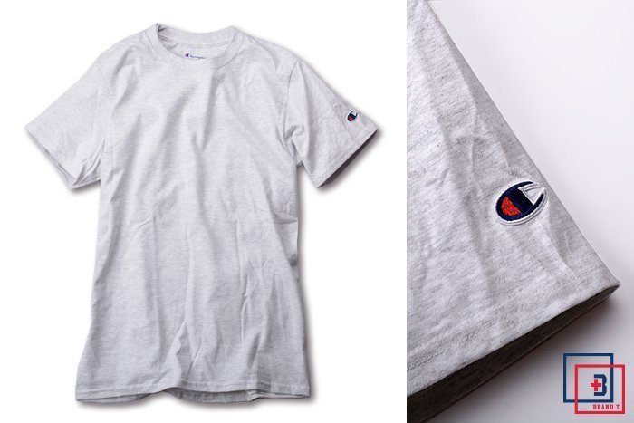 【CHAMPION】 BASIC TEE 白灰色 手臂 刺繡 LOGO 素Tee 美版 t425