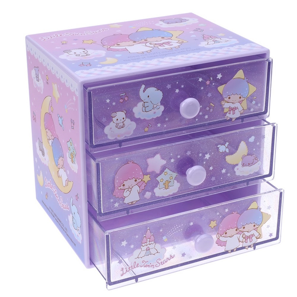 Little Twin Stars 塑膠儲物盒 (3層櫃筒)