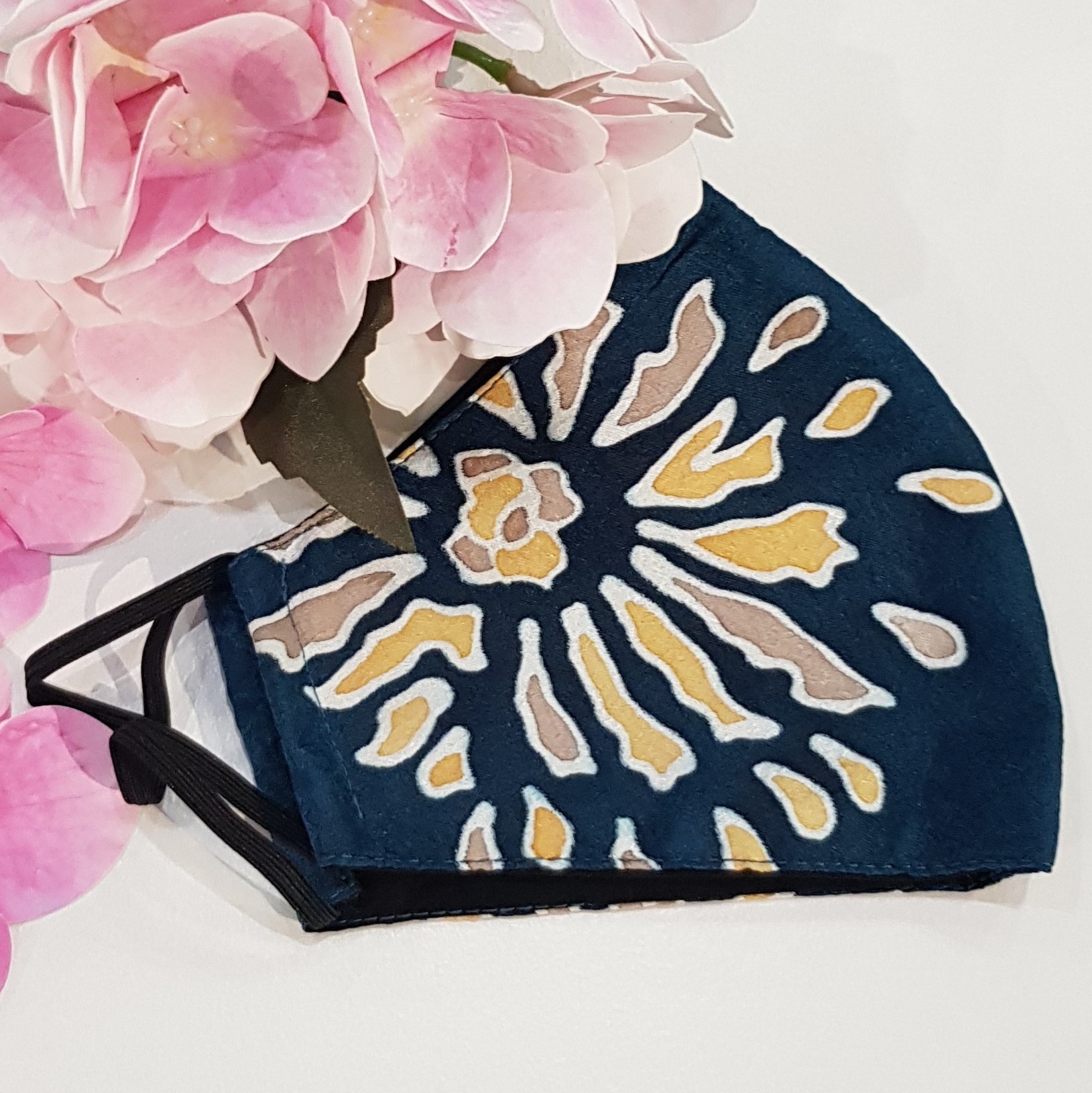 Hand Drawn Jacquard Satin Silk Face Mask
