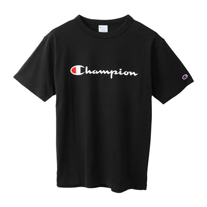 【CHAMPION】CHAMPION BASIC TEE 黑色 冠軍 LOGO 草寫字體 短T