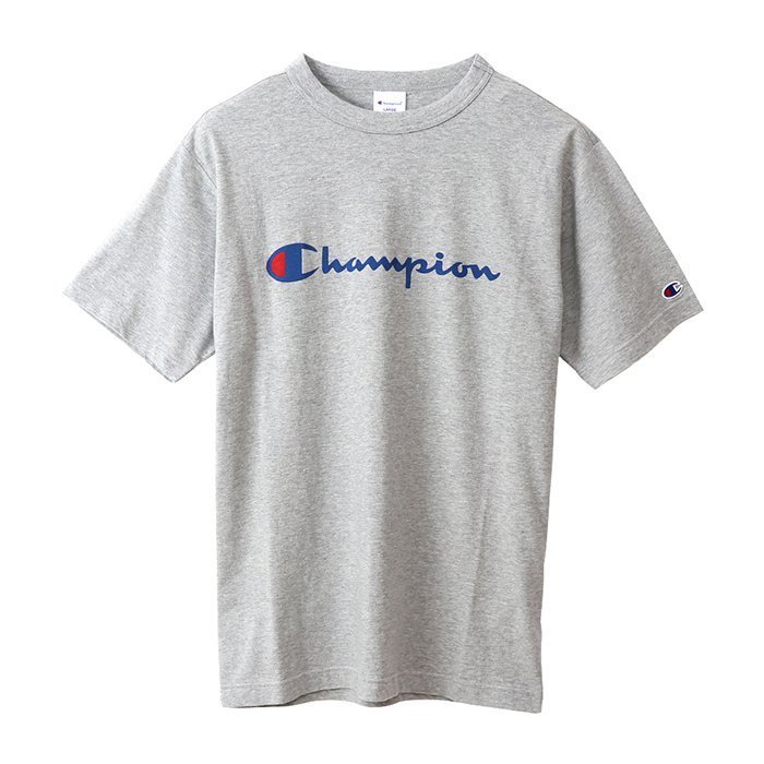 【CHAMPION】CHAMPION BASIC TEE 灰色 冠軍 LOGO 草寫字體 短T