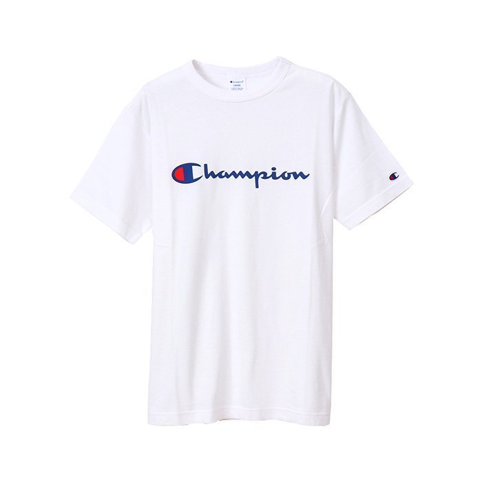 【CHAMPION】CHAMPION BASIC TEE 白色 冠軍 LOGO 草寫字體 短T