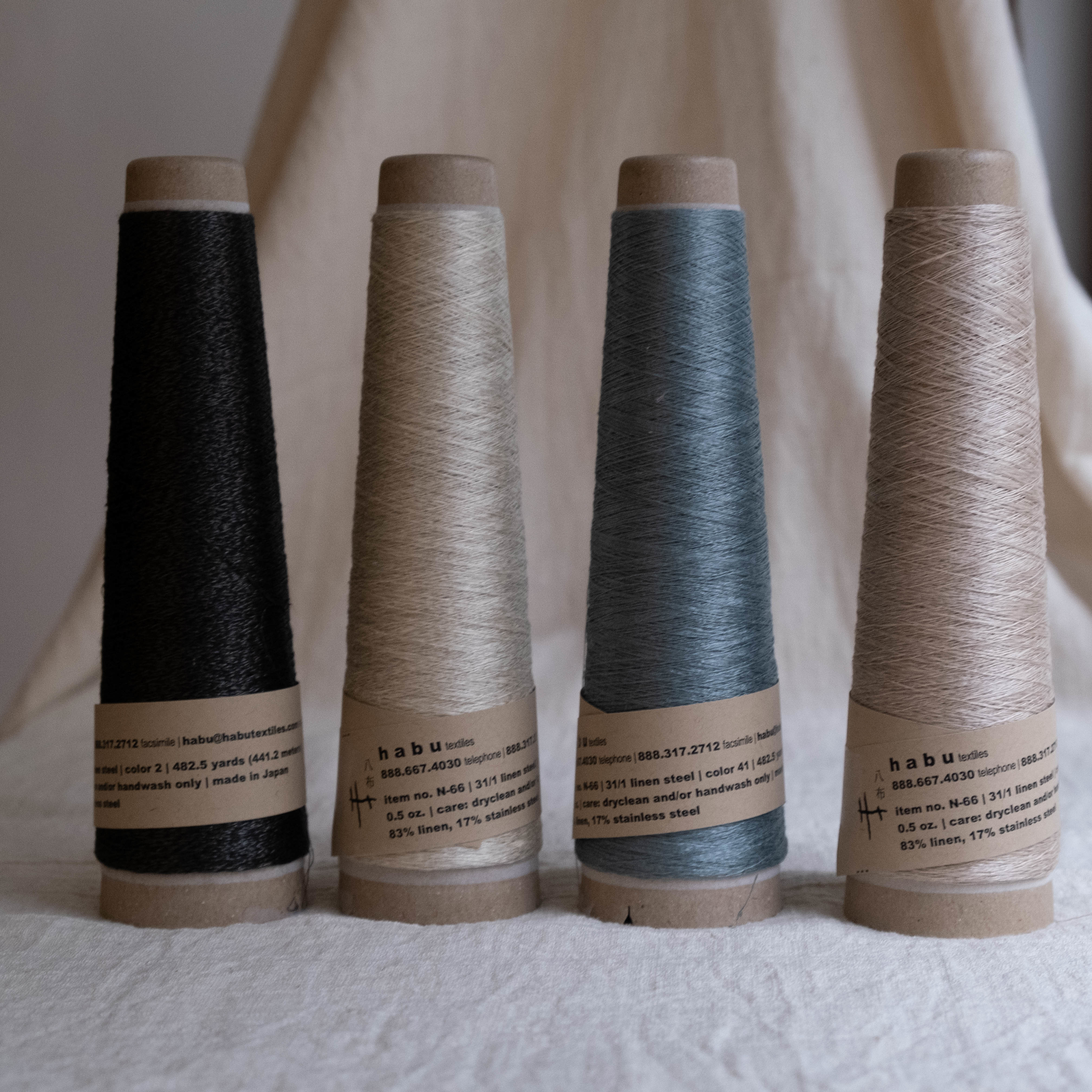 N-66 Linen Stainless Steel - Habu Textiles