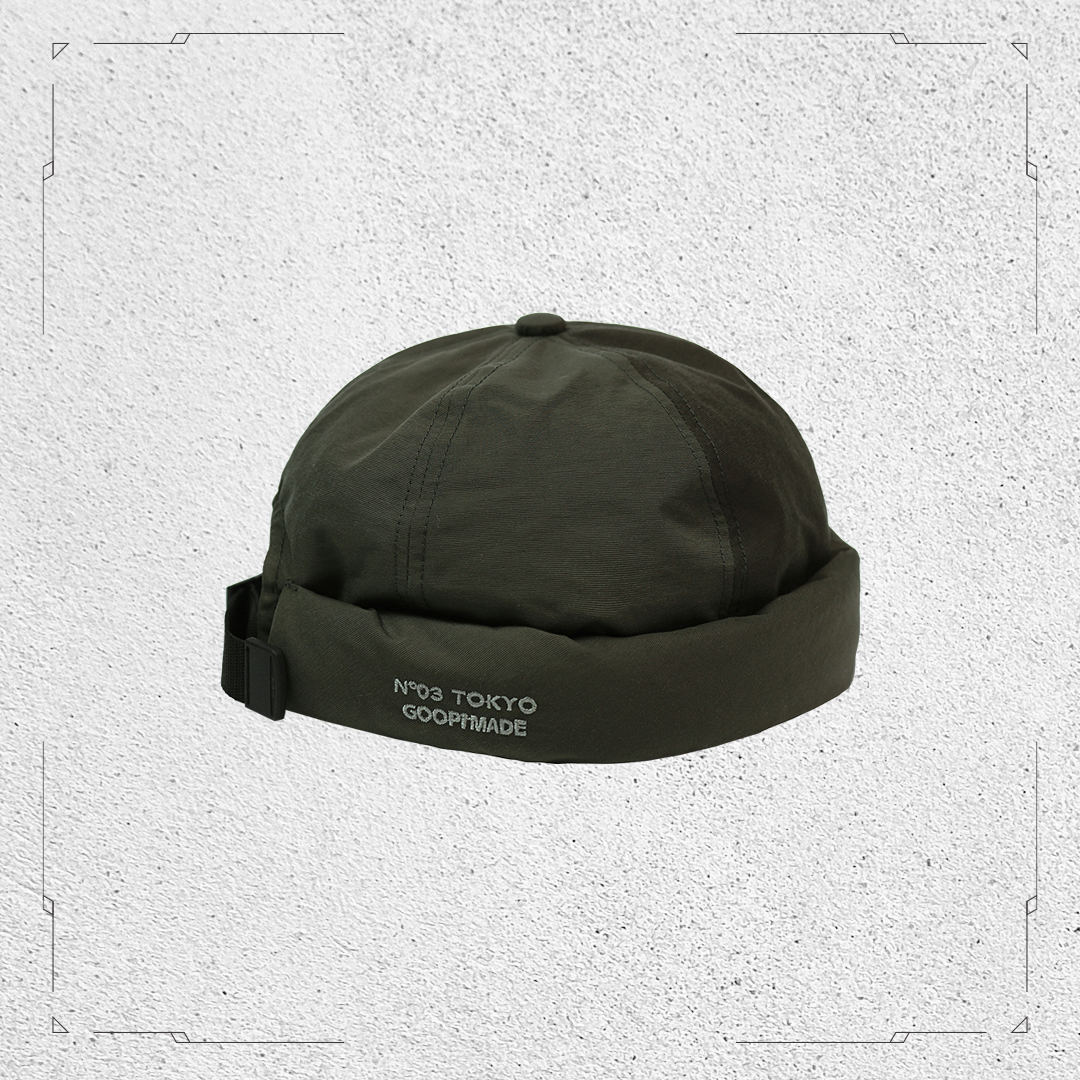Water-Repellent LOGO Miki Hat - Olive / Deep Brown