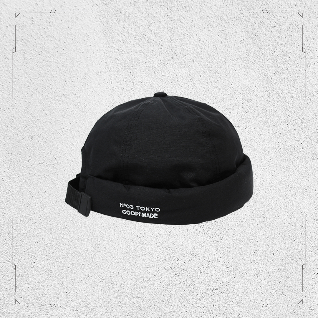 Water-Repellent LOGO Miki Hat - Black