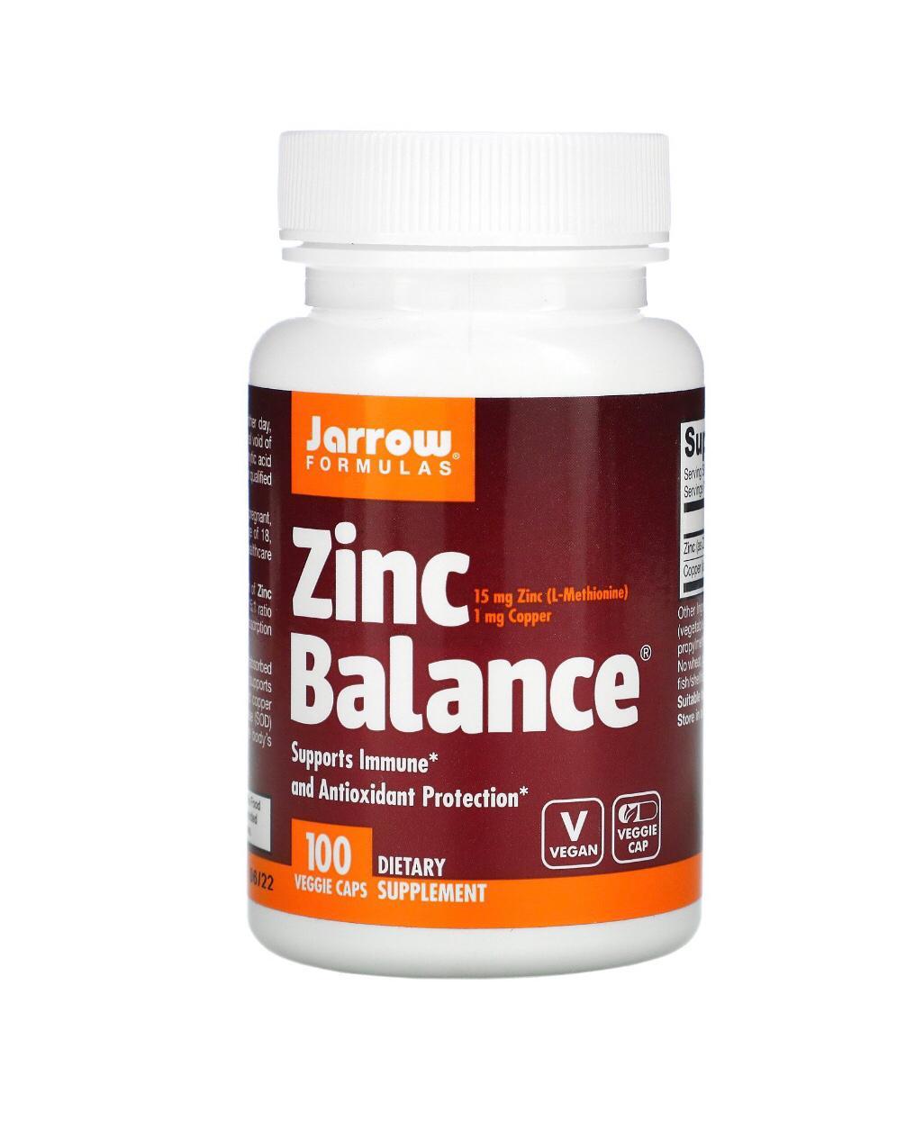 美國Jarrow Formulas, Zinc Balance, 100 Veggie