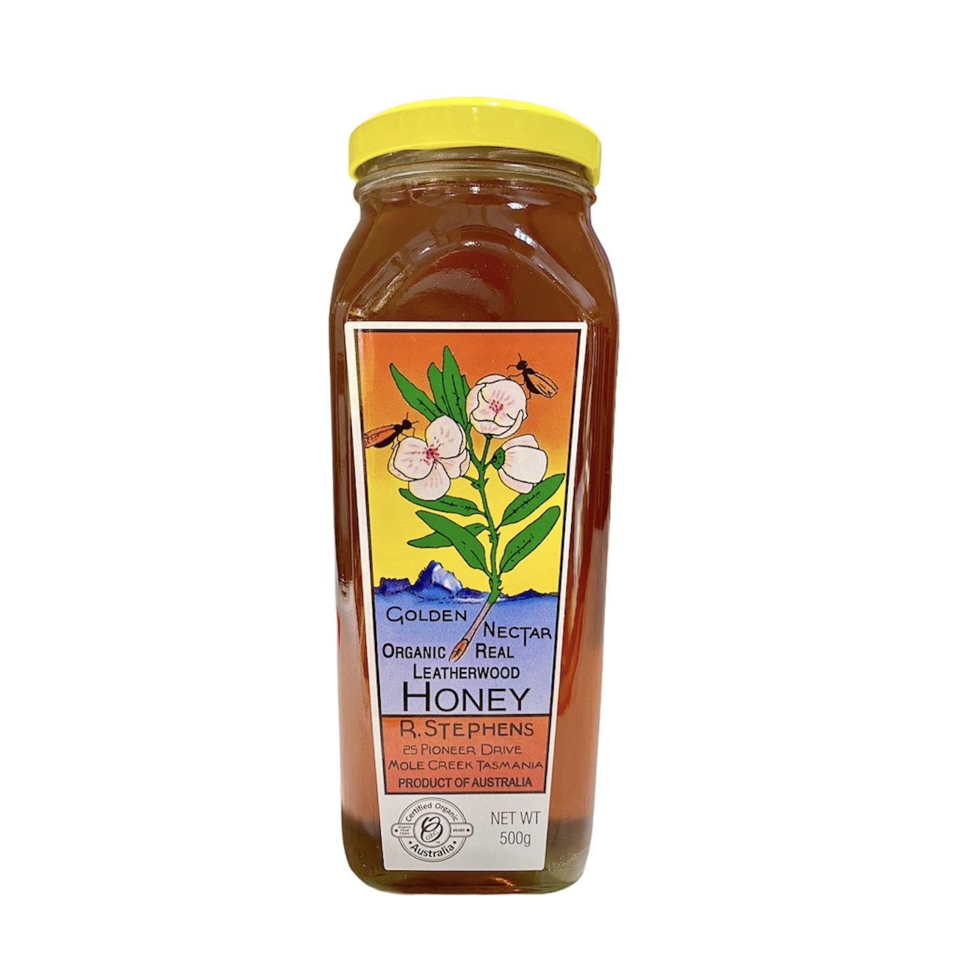 R. Stephens Organic Leatherwood Honey (500g)