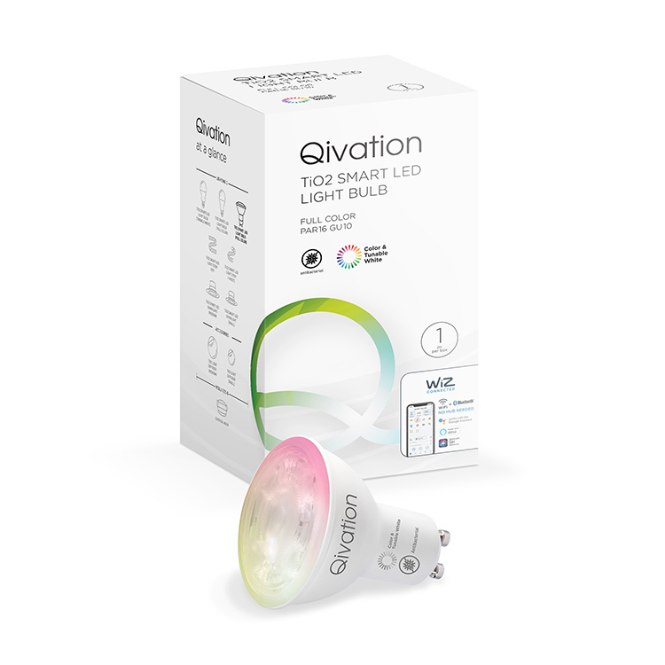Qivation TiO2 Smart LED Light Bulb Full Color GU10