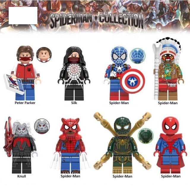 8PCS / LOT Spider-Man Minifigs Minifigures