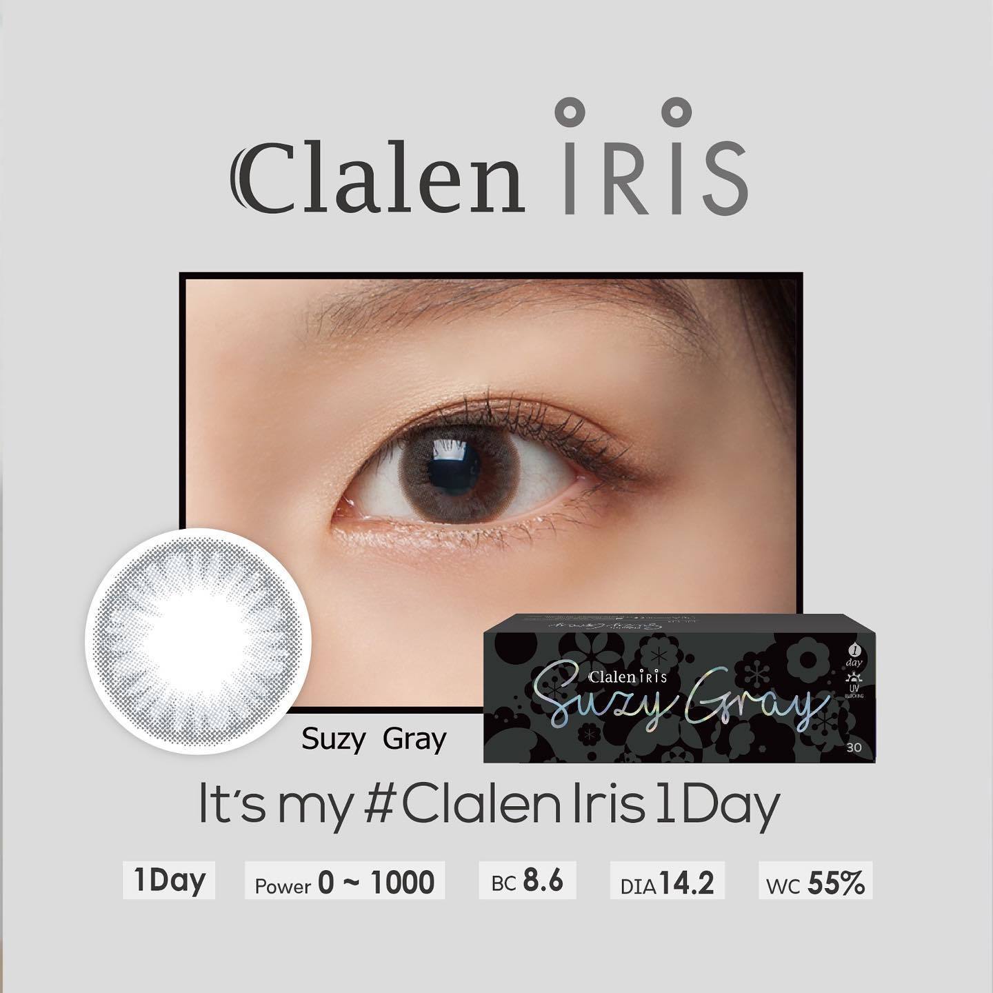 Clalen Iris Suzy Gray 1day Color Con