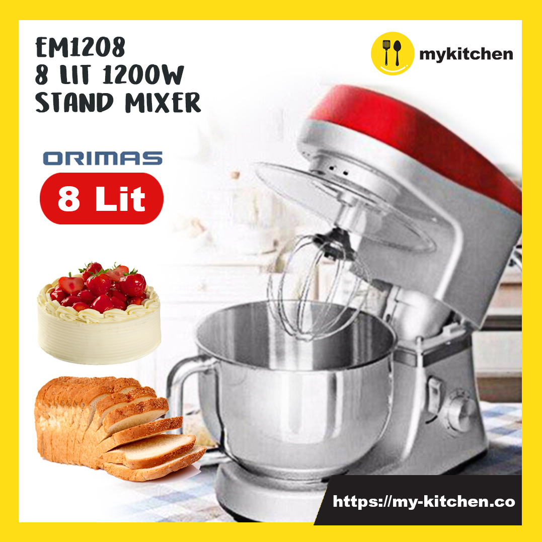 [MY KITCHEN] ORIMAS EM1308 8Lit Stand Mixer 6 Speed 120