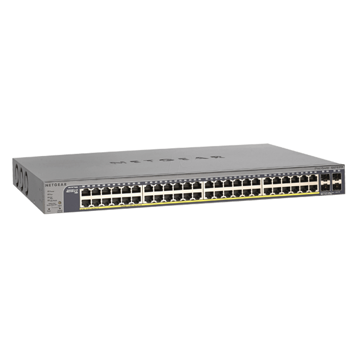 NETGEAR GS752TPP 4埠光纖 + 48埠 Gigabit PoE+ 智能網管交換器