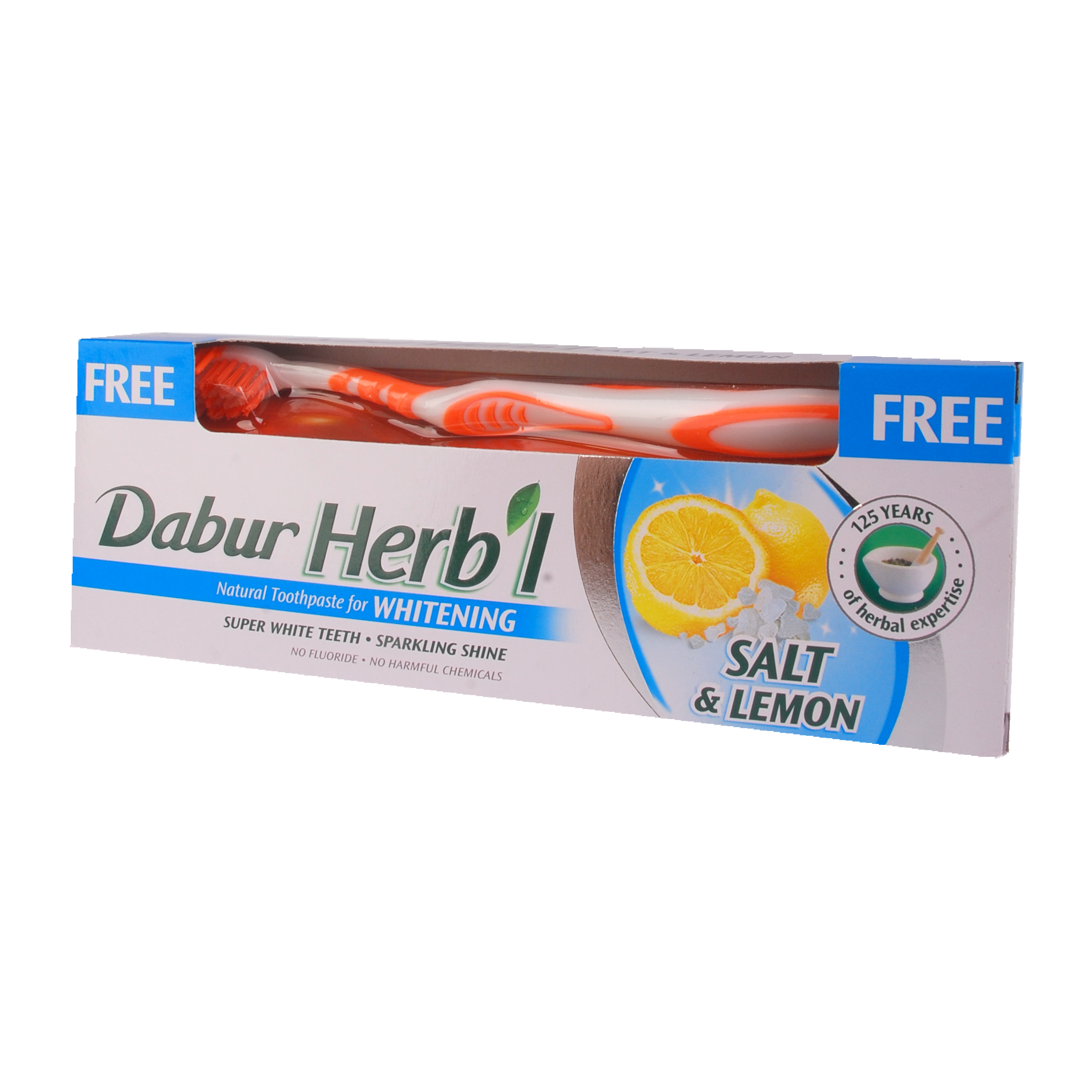 Dabur Herbal Toothpaste Salt Lemon (Whitening) + Toothb