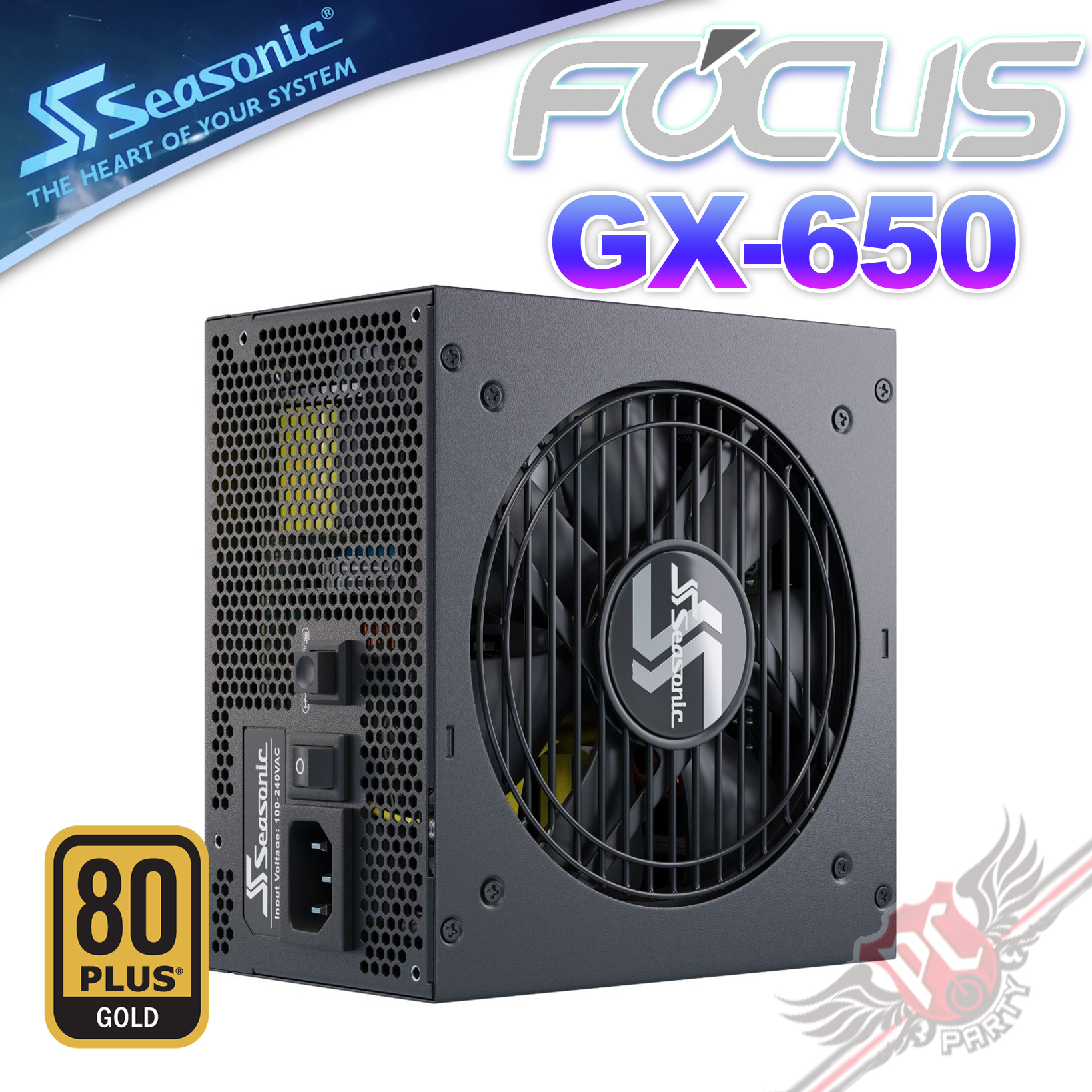 PC PARTY 海韻 SeaSonic FOCUS GX-650 80Plus 金牌 全模組 電源供應器