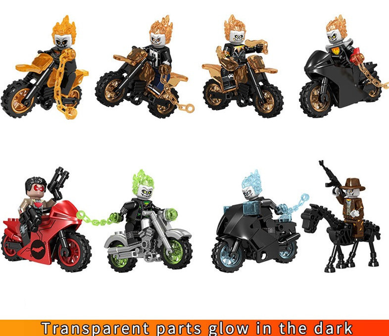 8pcs / LOT Ghost Rider Minifigs Minifigures Fit Lego