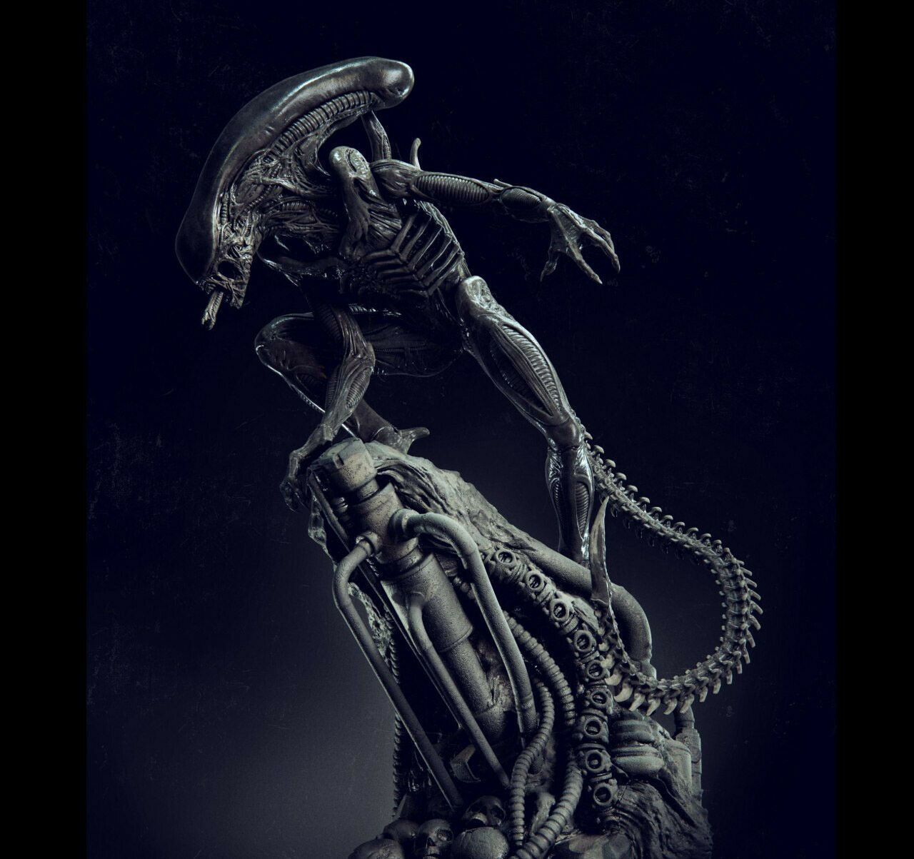 Alien Xenomorph Diorama 3D Printed Resin Statue Garage