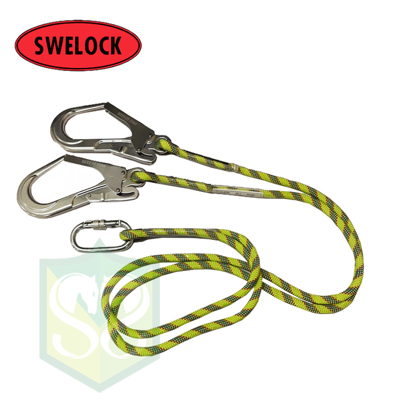 SWELOCK K619-1 Twin Braided Lanyard (1.8m) with 2 x Lar