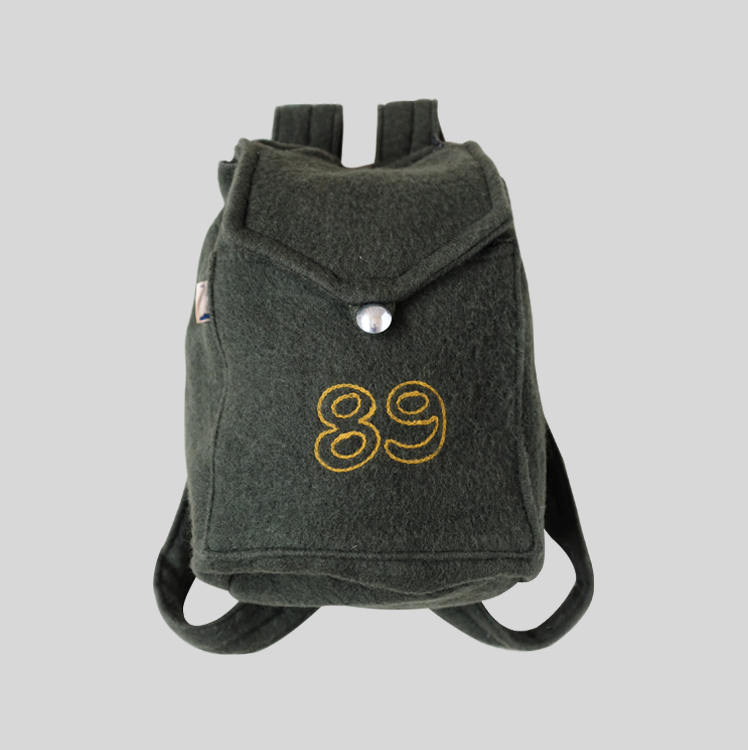 Vintage Olive Wool Backpack