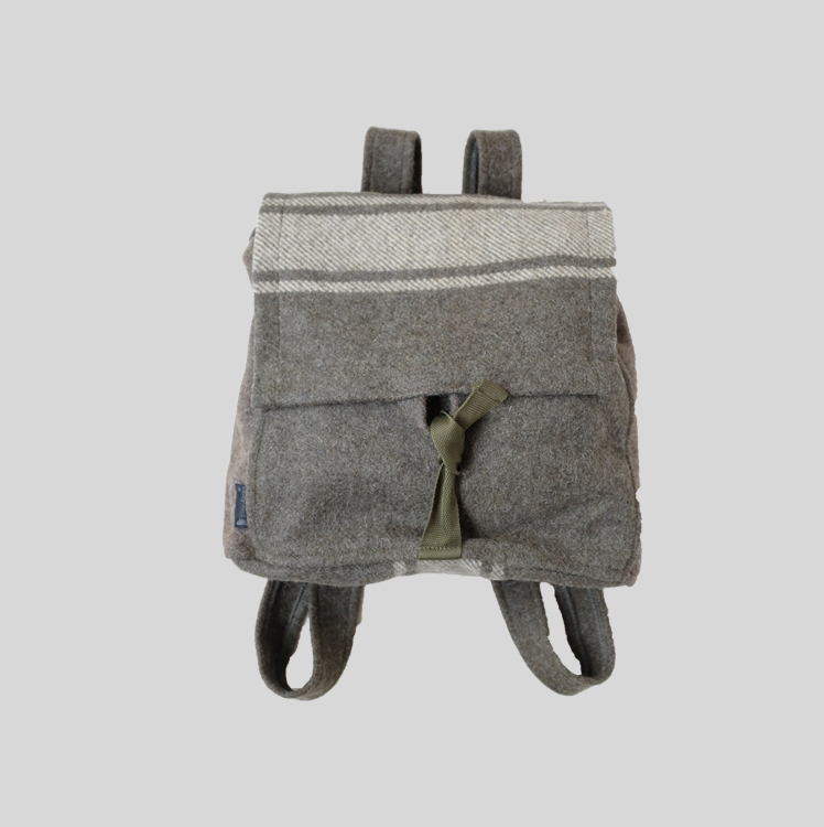 Vintage Grey Wool Backpack