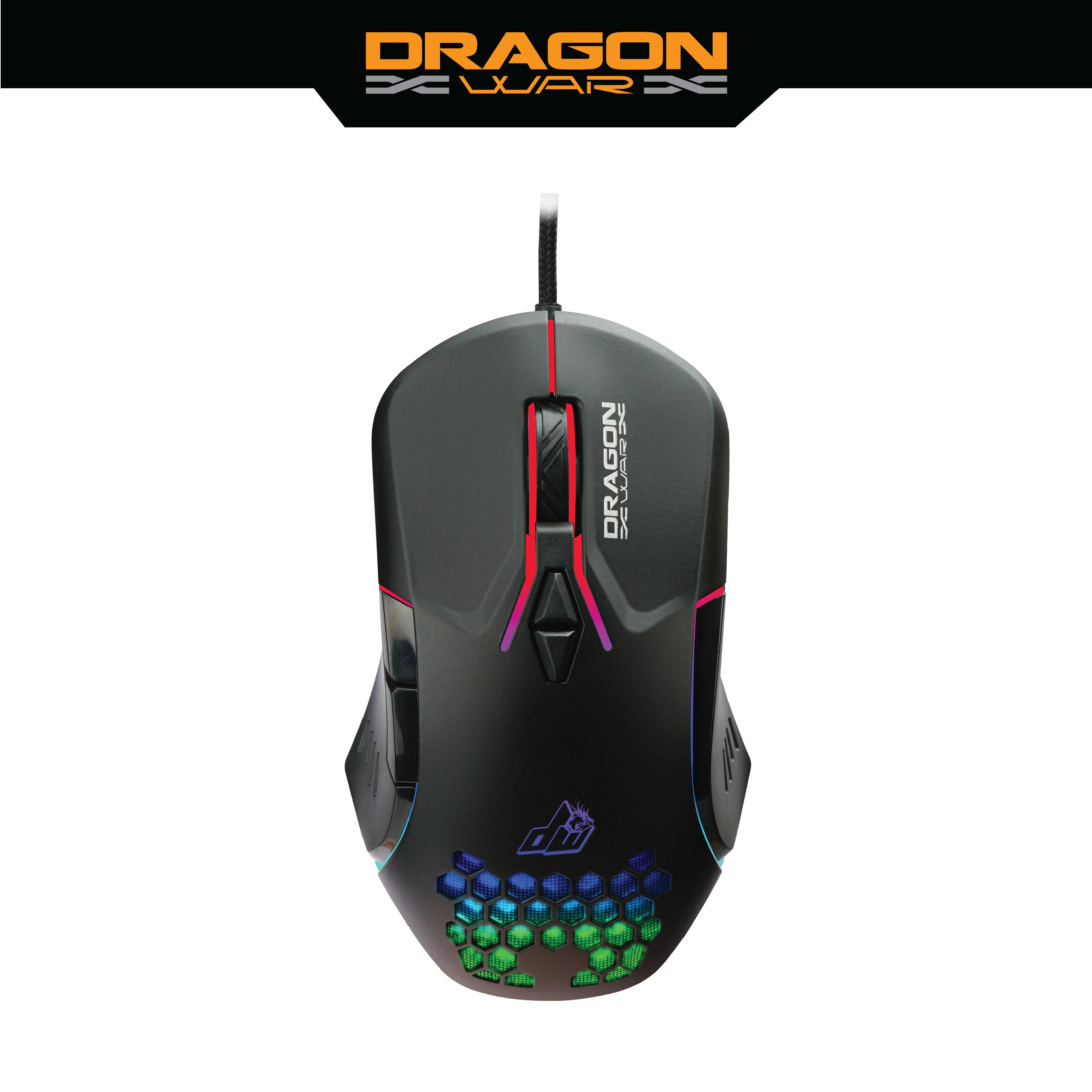 Dragon War - G26 蜂窩形RGB燈效遊戲滑鼠Macro function 有線電競滑鼠 文書可用