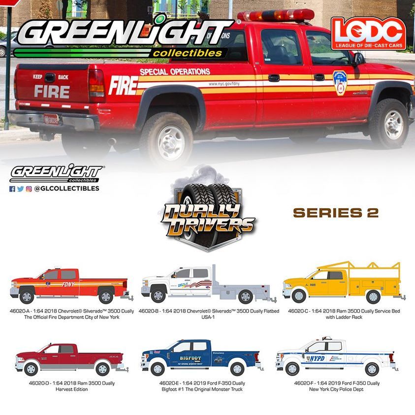 Greenlight 綠光 1:64 Dually Drivers Series 2
