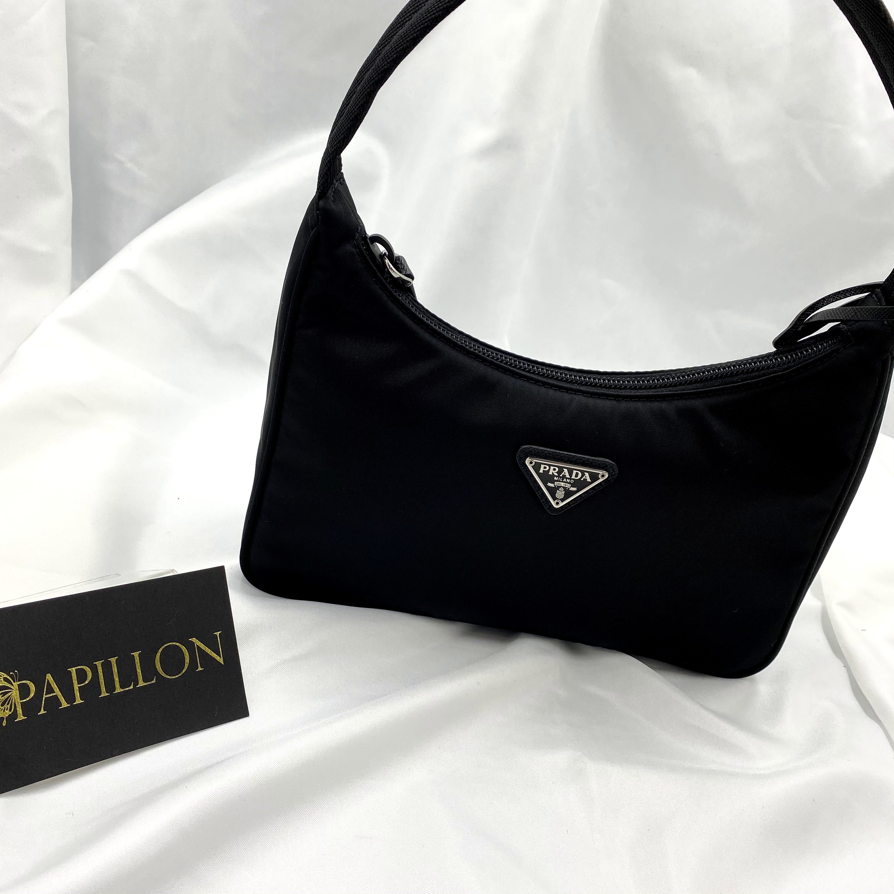 Prada Re-edition Mini Nylon Hobo Bags For Men | semashow.com