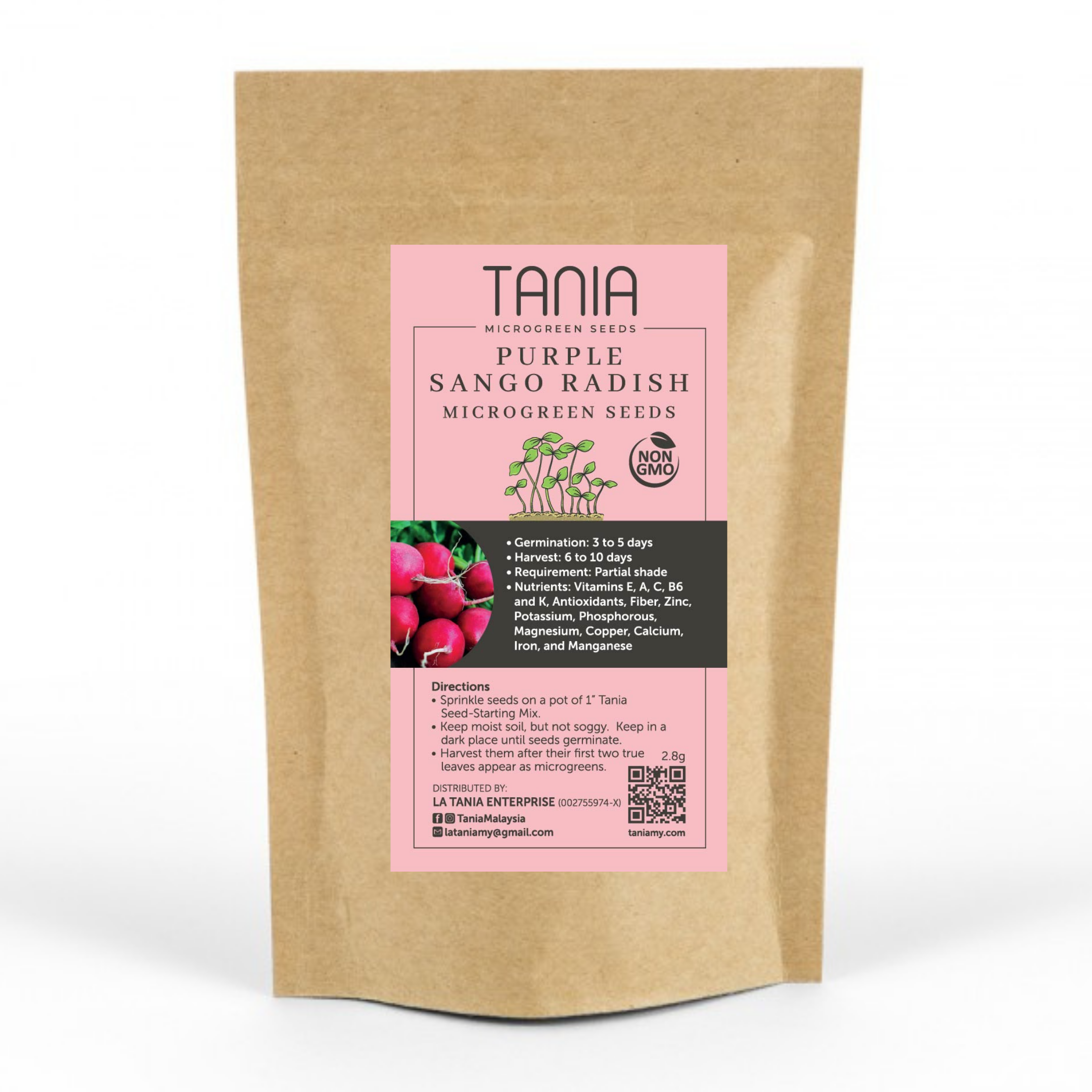 Tania Purple Sango Radish Microgreen Seeds
