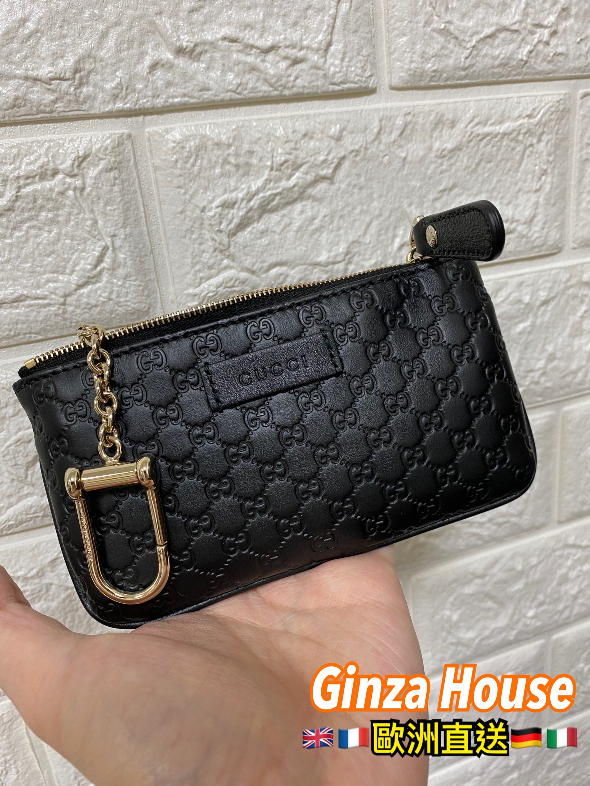 Gucci Micro GG Leather Zip Coins Case