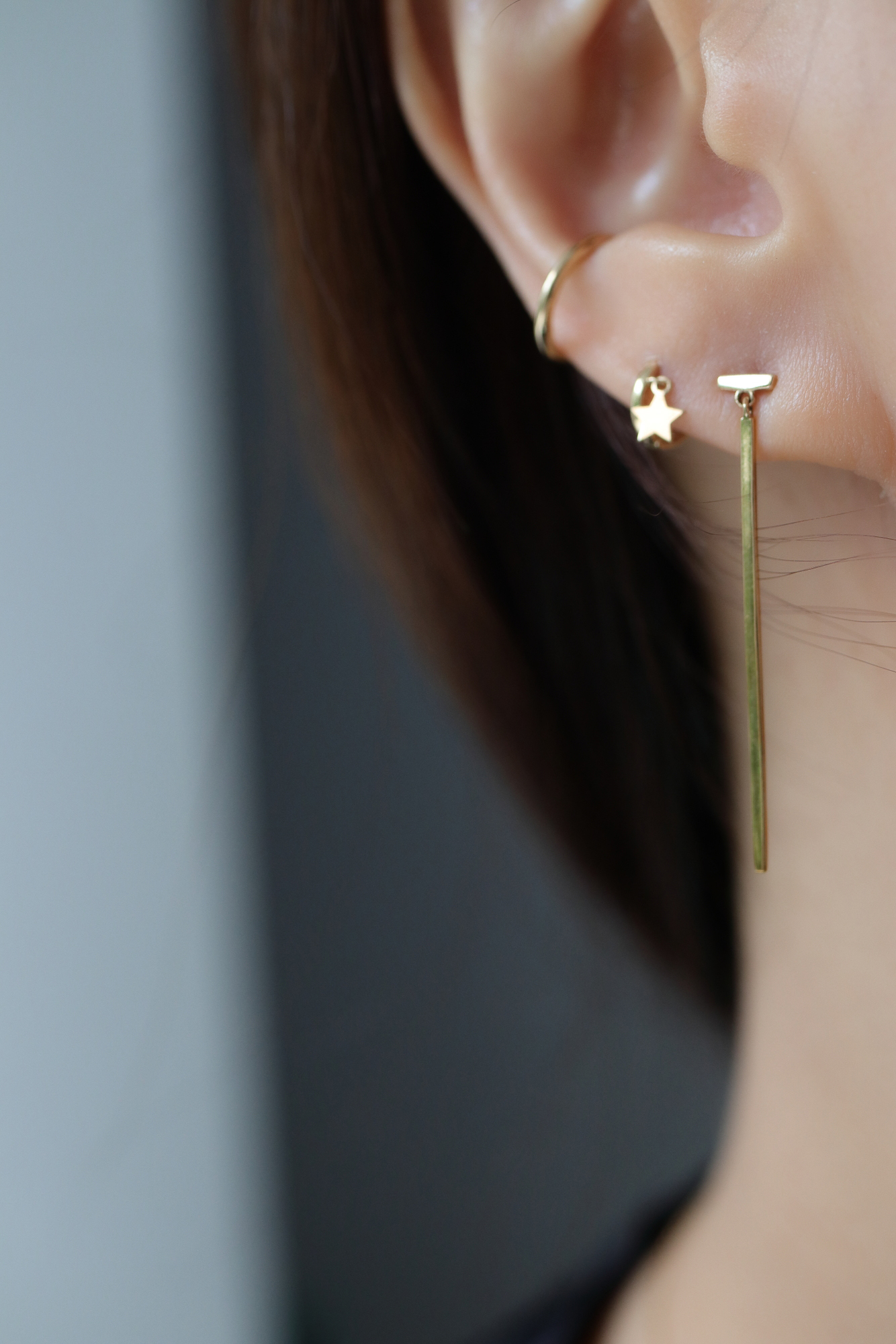 14K T Shape Earring T型耳針長耳環