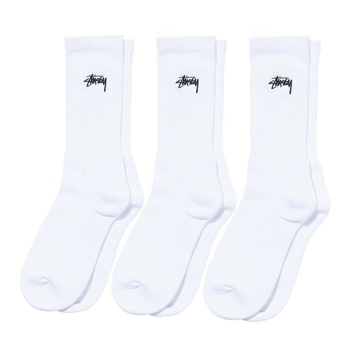 STUSSY STOCK CREW SOCK - 3 PACK