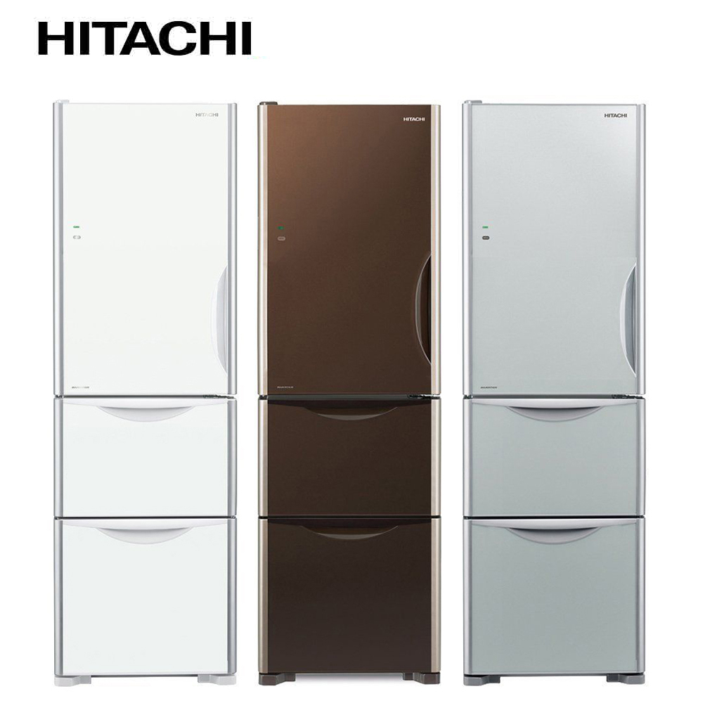 HITACHI 日立 331L 一級能效三門變頻冰箱 RG36BL-GPW（左開）｜琉璃觸控・急速冷凍・自動製