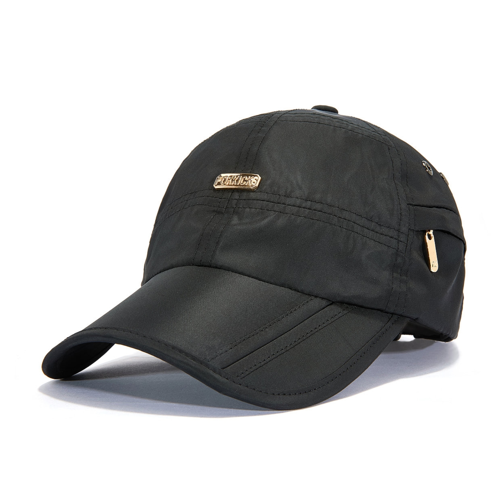 For Kicks - Side Zipper Cap Black