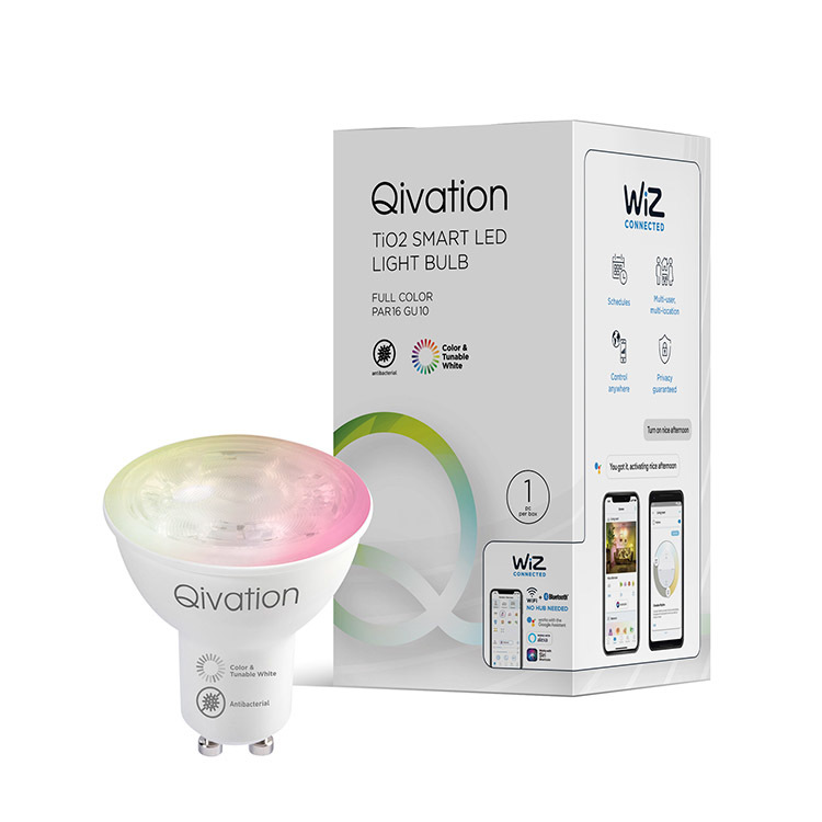 Qivation TiO2 Smart LED Light Bulb Full Color GU10