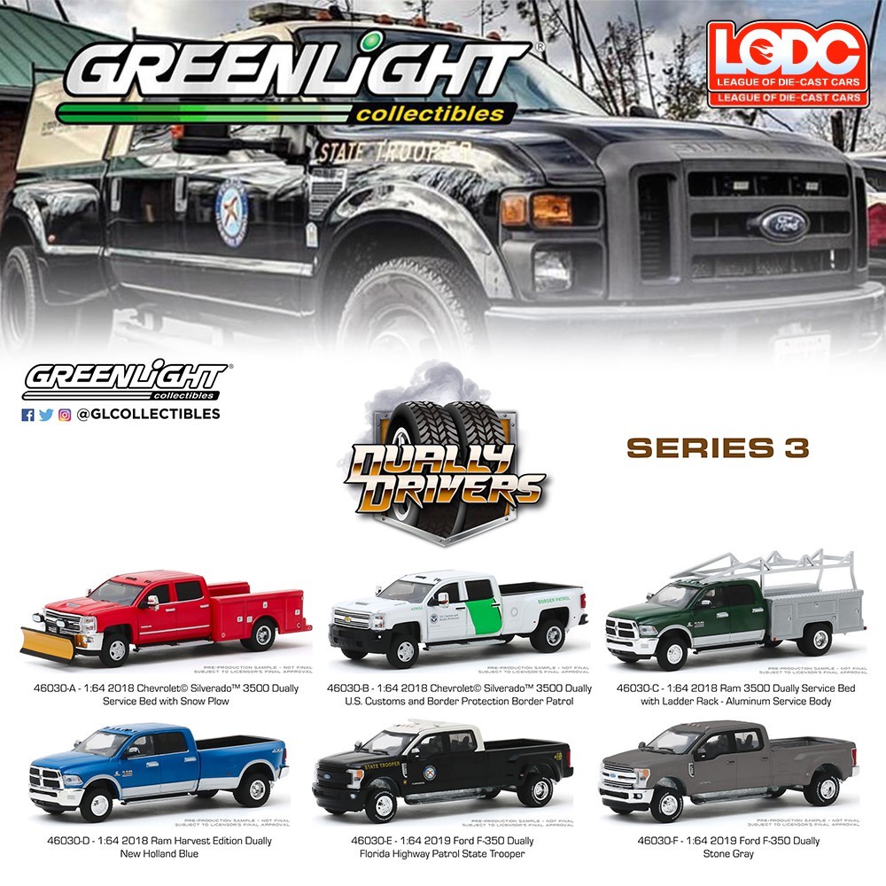 Greenlight 綠光 1:64 Dually Drivers Series 3