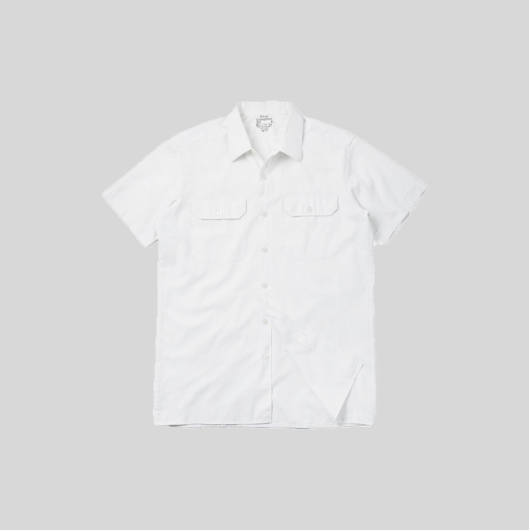 Vintage German Army White Open Shirt / CA-5989