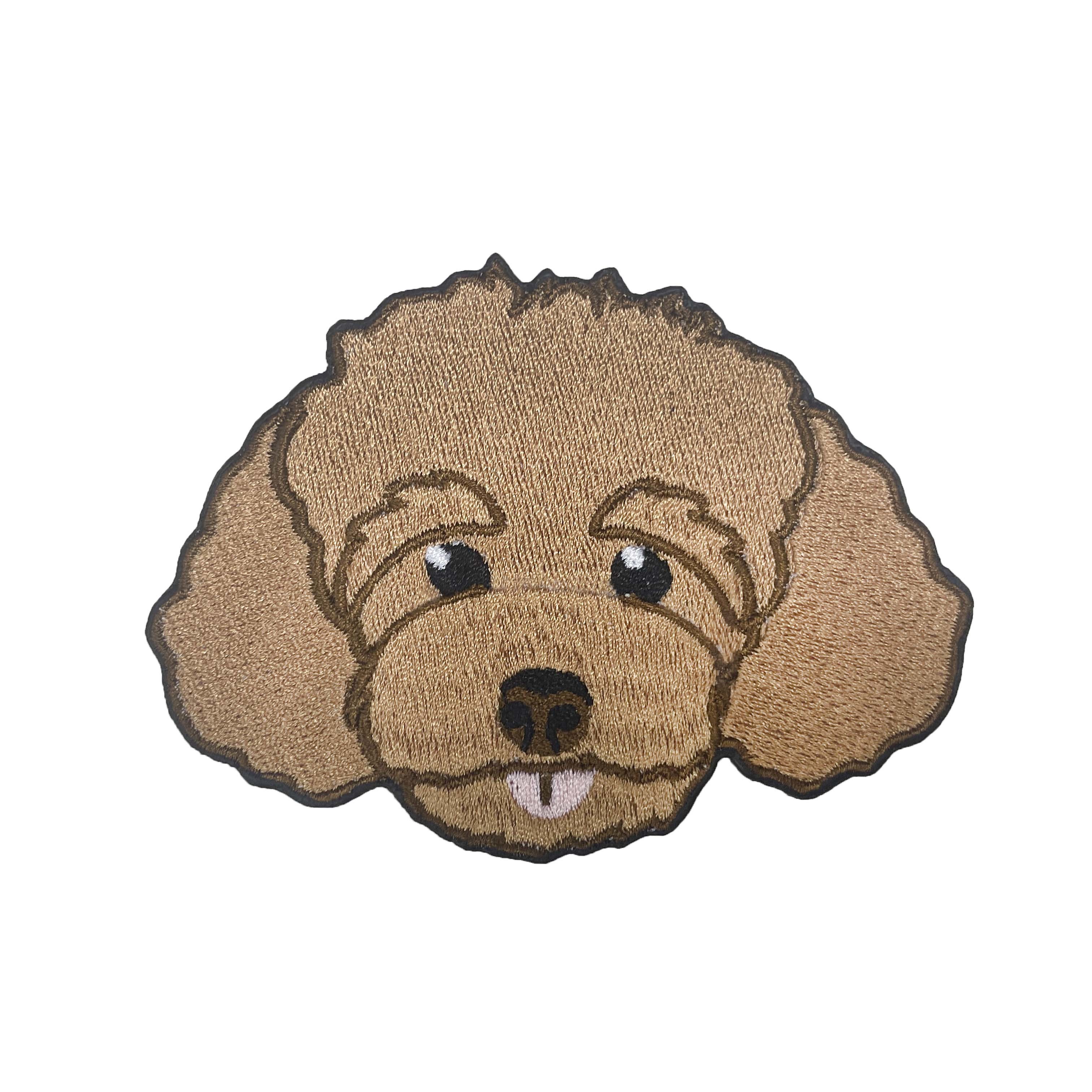 Red Poodle Embroidery Patch (Head)