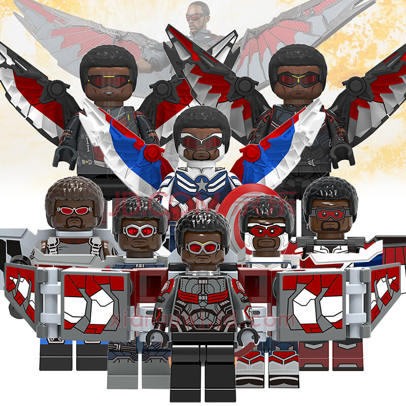 8PCS / LOT Falcon Marvel Minifigs Fit Lego